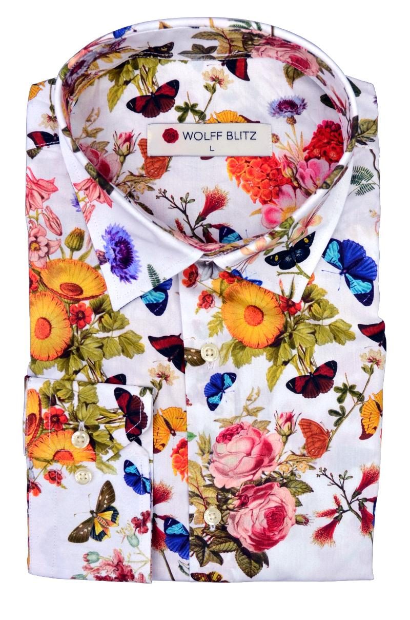 Papillon Design Printed Long Sleeve Men's Shirt – Wolff Blitz